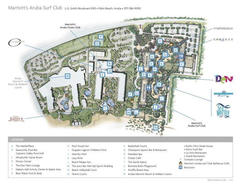 Resort Map of Aruba Marriott Resort & Stellaris Casino, Aruba