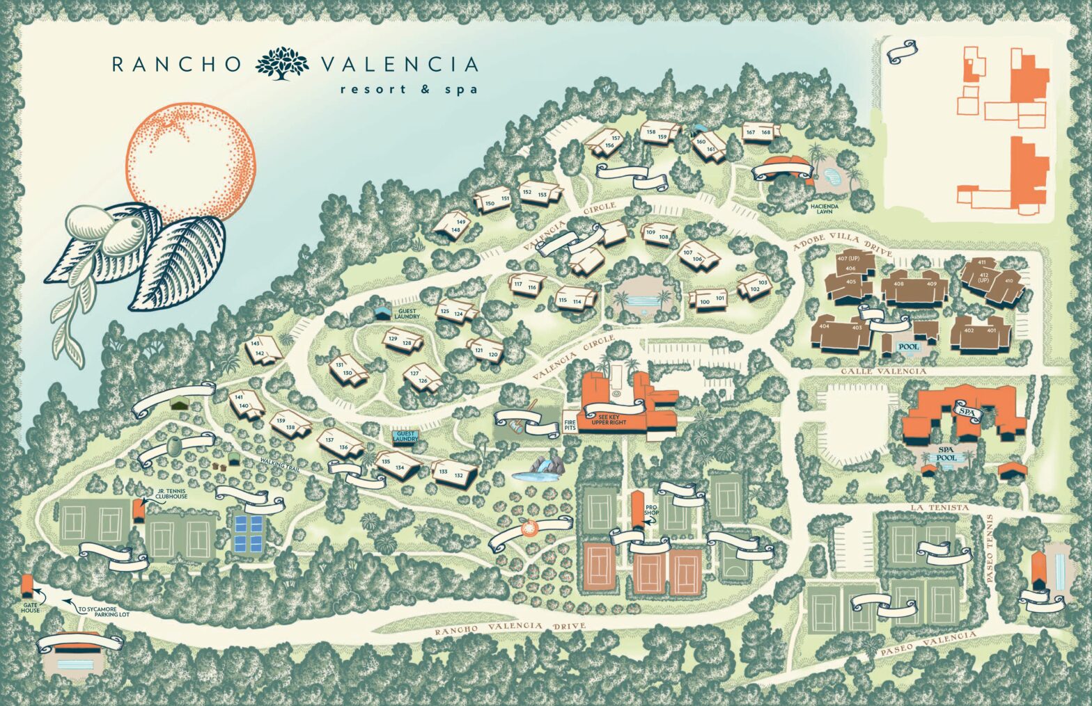 Map of Rancho Valencia Resort & Spa, CA , United States