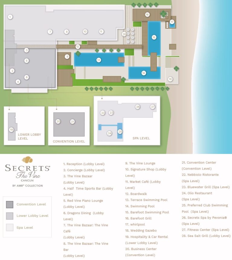 Resort Map of Secrets The Vine Cancun, Mexico