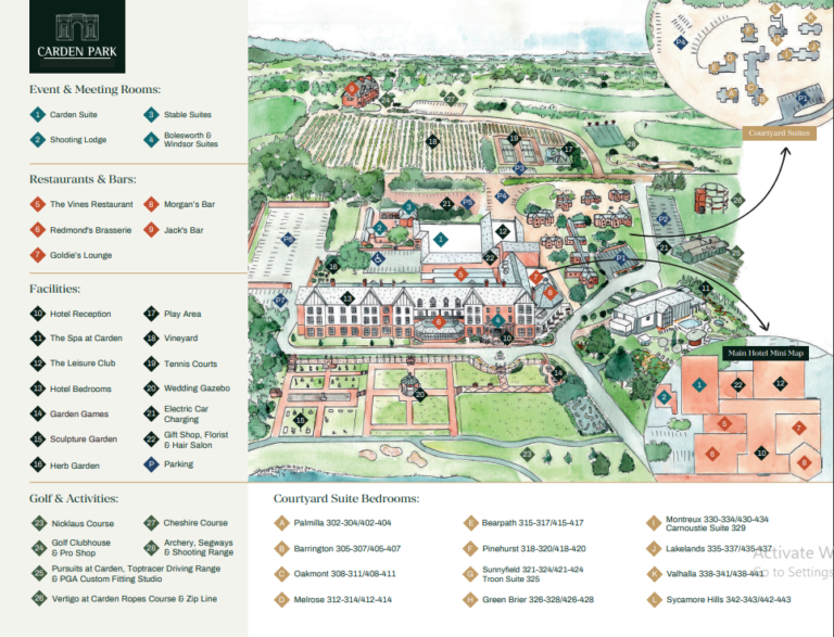 Carden Park Hotel Map, Broxton Rd, Chester