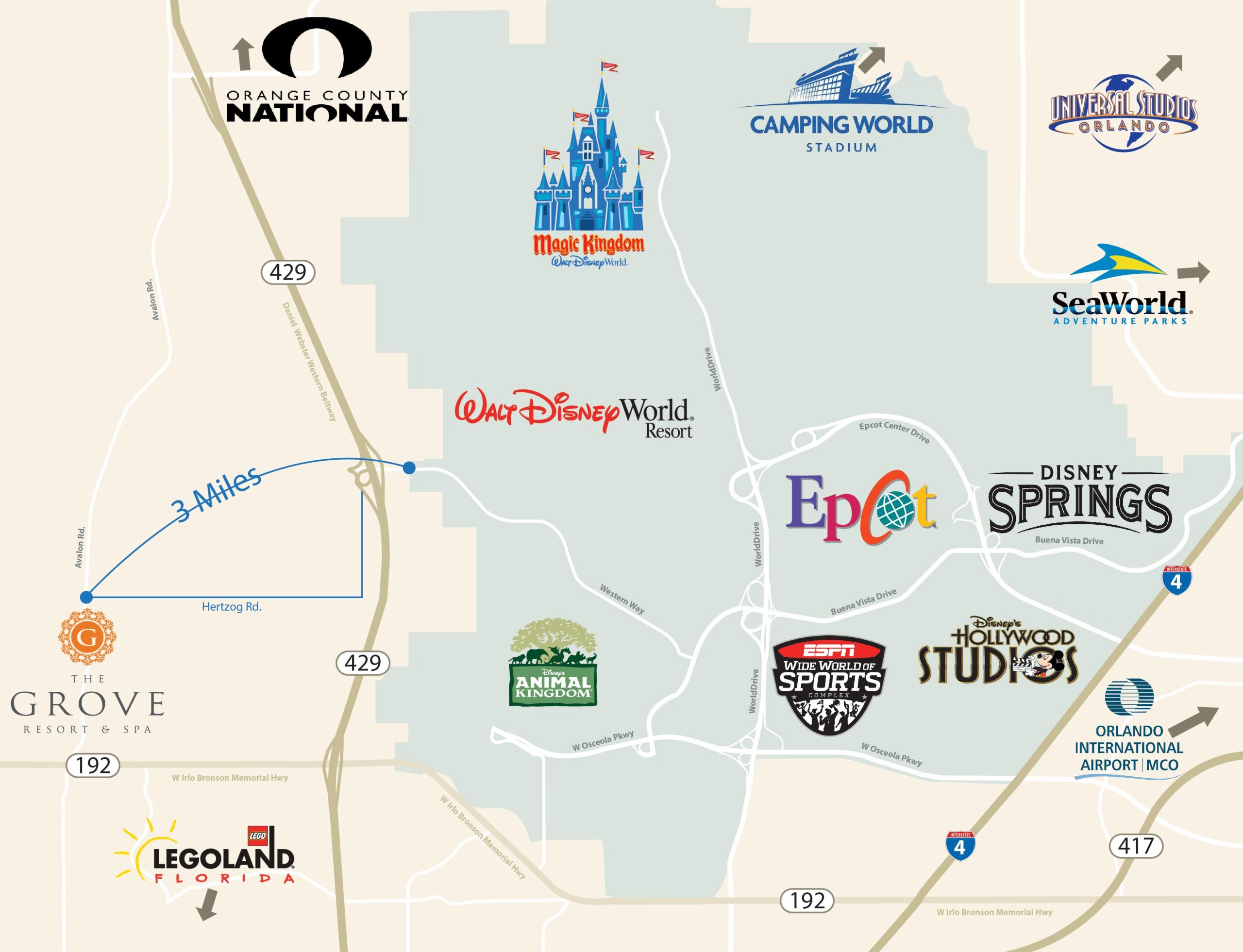 The Grove Hotel – Spa and Golf Map, Watford