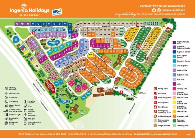 BIG4 Ingenia Holidays Cairns Coconut Resort Map, Woree