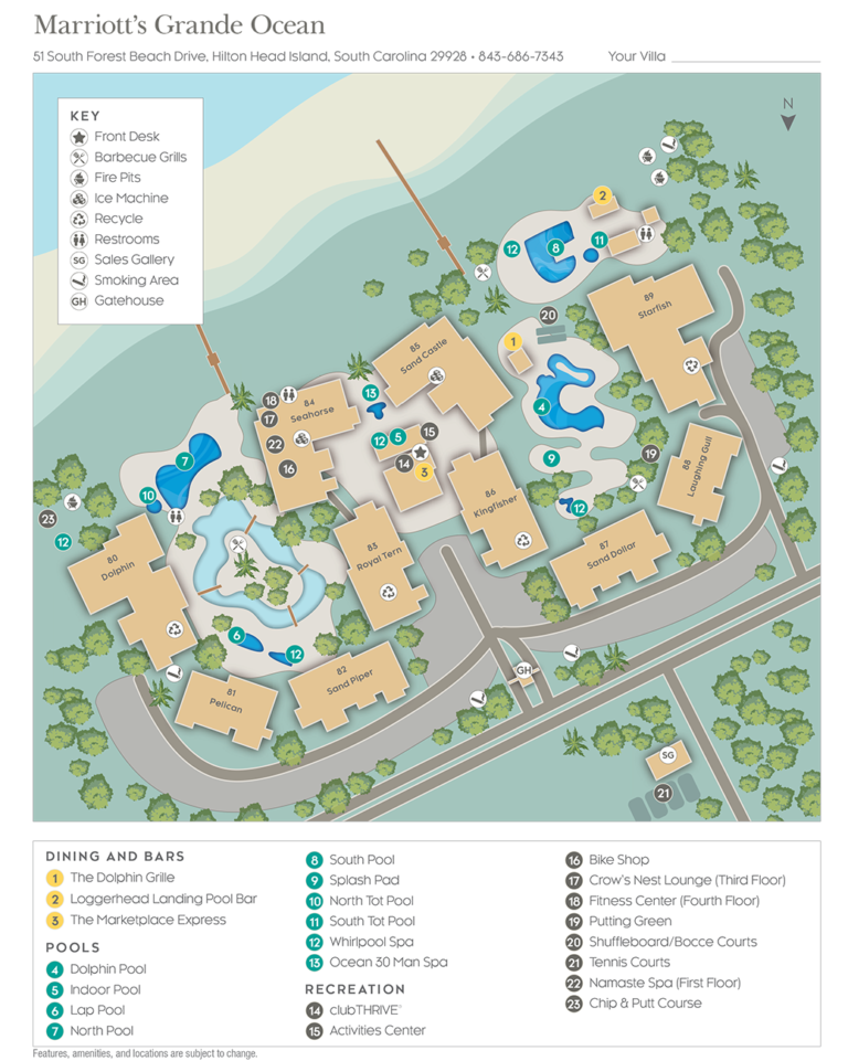 Marriott Grande Ocean Resort map, Florida | Global Resort Maps
