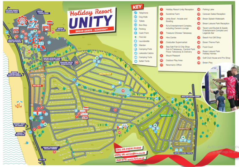 Holiday Resort Unity Map, Burnham-on-Sea